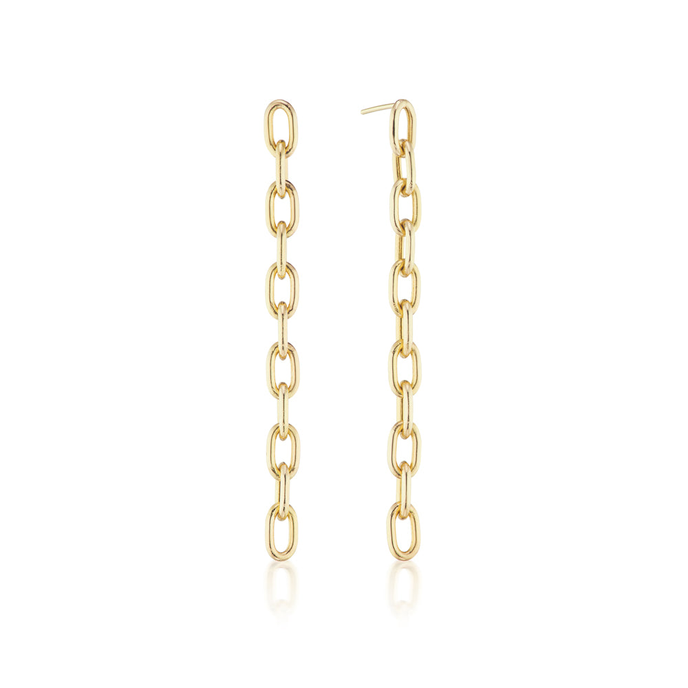 Elongated Chain Link Earrings Short – KBH Jewels